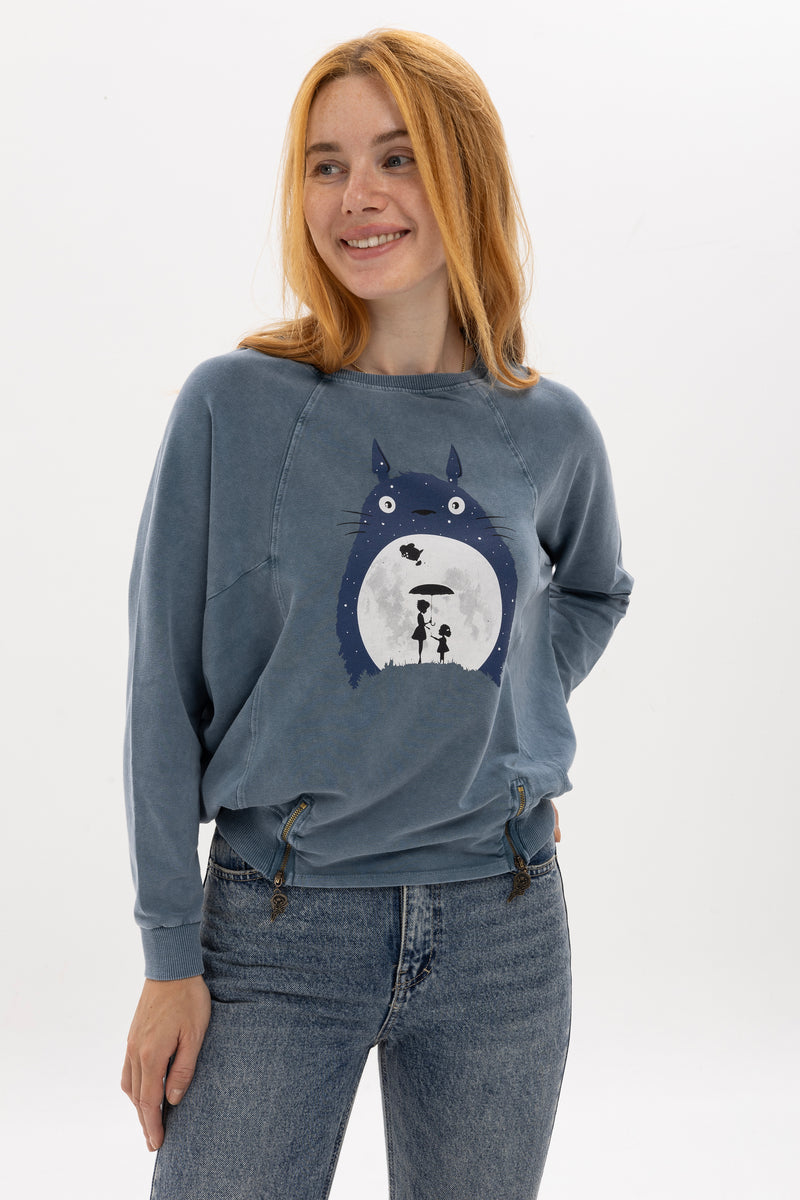 Ballon Cut Zip Front TOTO Print Women Sweatshirt – S-Ponder